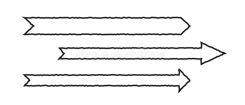 Straight Long Arrow. Black Roughen Straight Long Arrows Vector Isolated ...