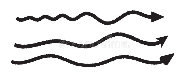 Straight Long Arrow. Black Roughen Straight Long Arrows Vector Isolated ...