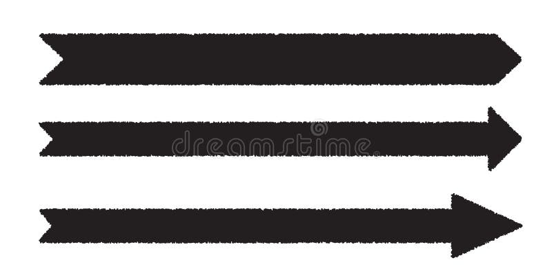 Straight Long Arrows. Horizontal Black Bold Lines. Transport Pointing Element. Rectangular Basic ...