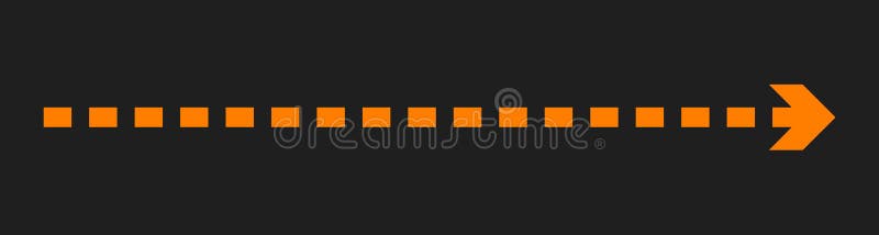 Straight Long Arrow. Orange Dashed Arrow Icon. Symbol for Apps and Web ...
