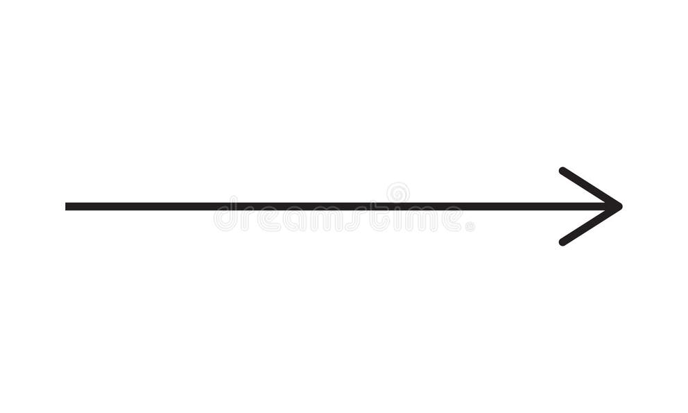 Straight Long Arrow, Right Thin Line, Black Cursor, Horizontal Element ...