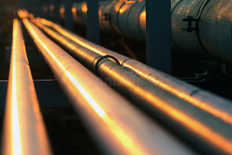 Pipe Line Conection in Oil Refinery Stock Photo - Image of column ...