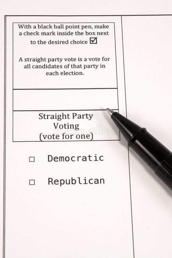 Straight Party Voting editorial stock image. Image of campaign - 24232944