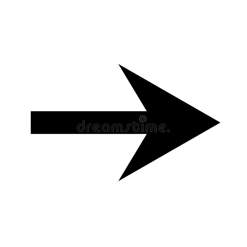 Straight Pointed Arrow Icon. Black Arrow Vector Illustration. Black ...