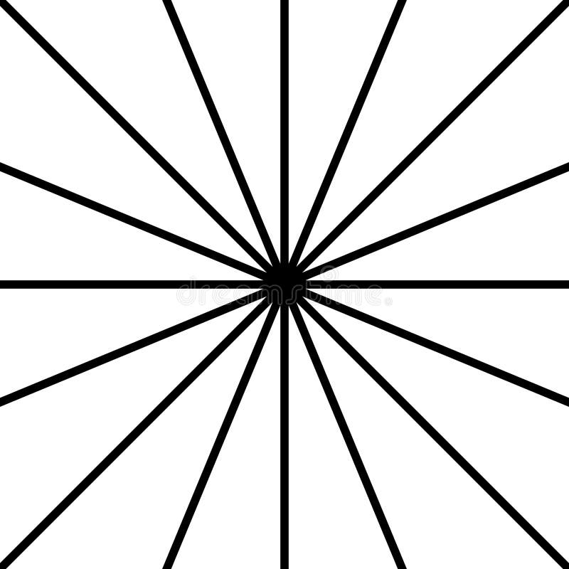 Straight Radial Lines in Square Shape. Black Centric Rays Isolated on ...