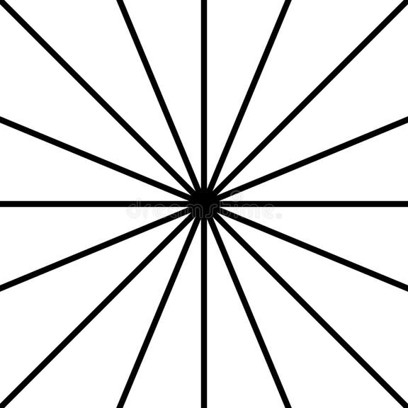 Straight Radial Lines in Square Shape. Black Centric Rays Isolated on ...