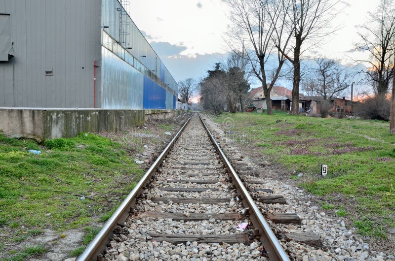 Straight railroad tracks stock image. Image of rail, perspective - 51853981