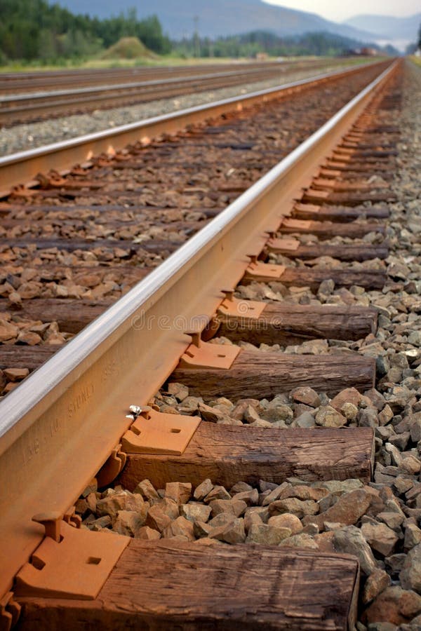 Railway Line On The Straight And Narrow. Stock Image - Image of ...