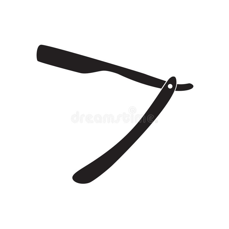 Straight razor blade icon stock vector. Illustration of barber - 107406337