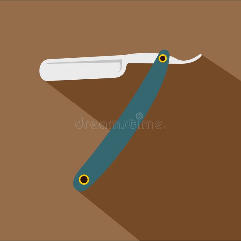 Straight Razor Icon, Flat Style Stock Vector - Illustration of ...