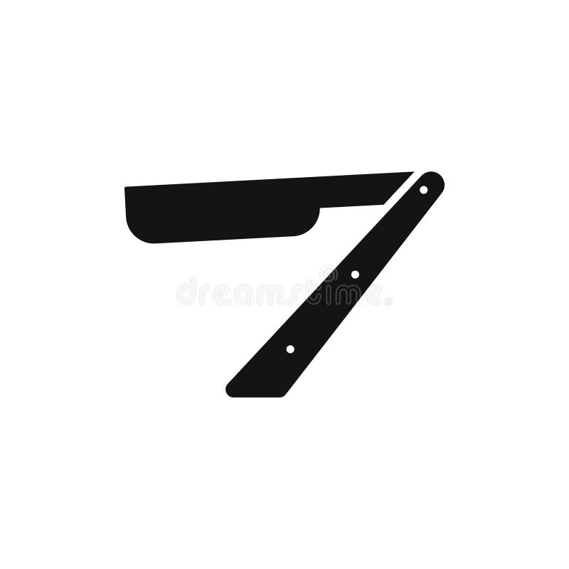 Straight Razor Icon Symbol on White Background Stock Illustration ...