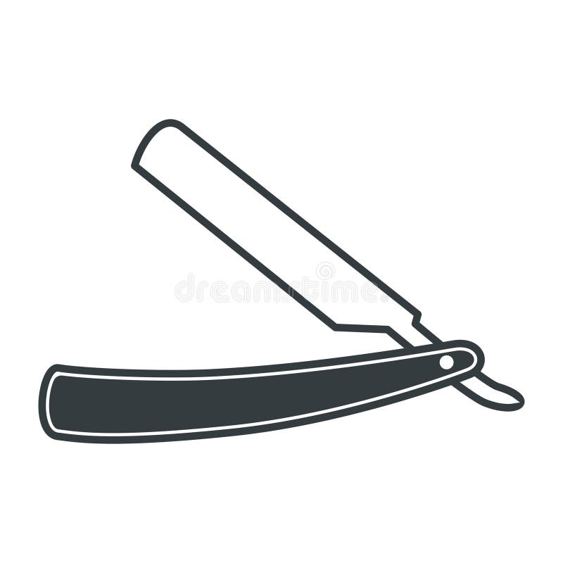 Straight Razor Vector Symbol.Barber Icon. Stock Photo - Illustration of ...