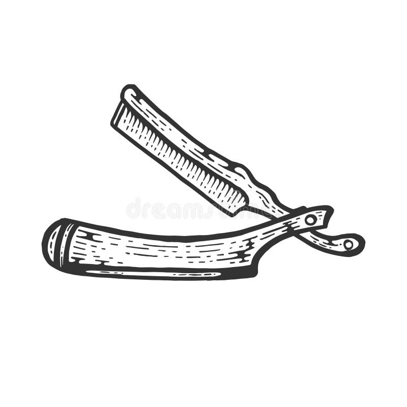 Traditional Straight Razor Drawing