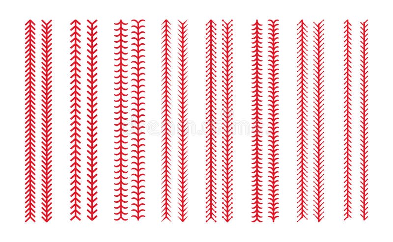 Straight Red Line or Rope Set. Textured Divider or Separator Lines in ...