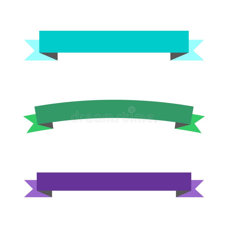 Straight Ribbon Banner. Curved Stripe Vector. Colorful Ribbon Shape ...