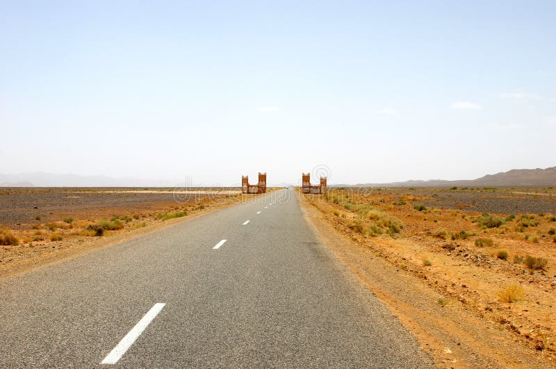 Straight Road through the Desert Stock Image - Image of scenics, desert ...