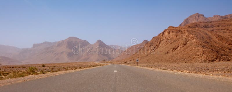 Straight Road through the Desert Stock Photo - Image of highway ...
