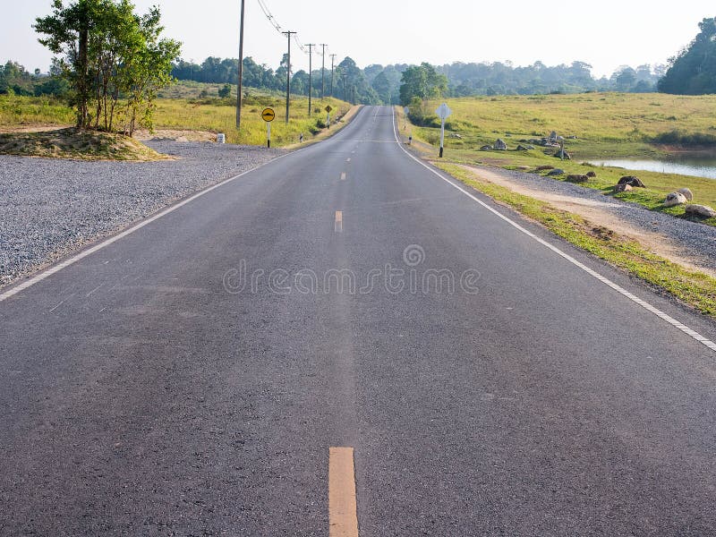 Straight road stock photo. Image of conserved, hill, trasportation ...