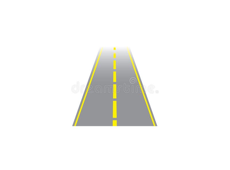 Straight Road with Yellow Lines for Logo Design Stock Illustration ...