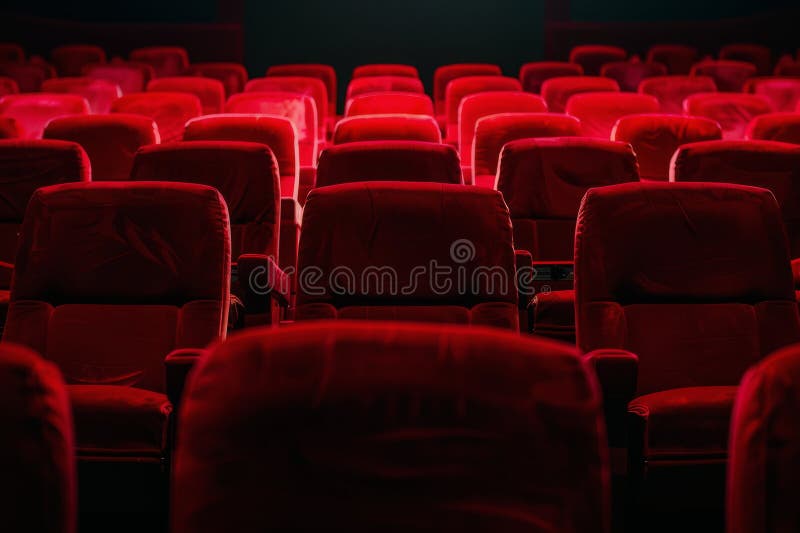 Row of Red Seats in a Theater Stock Image - Image of waiting ...