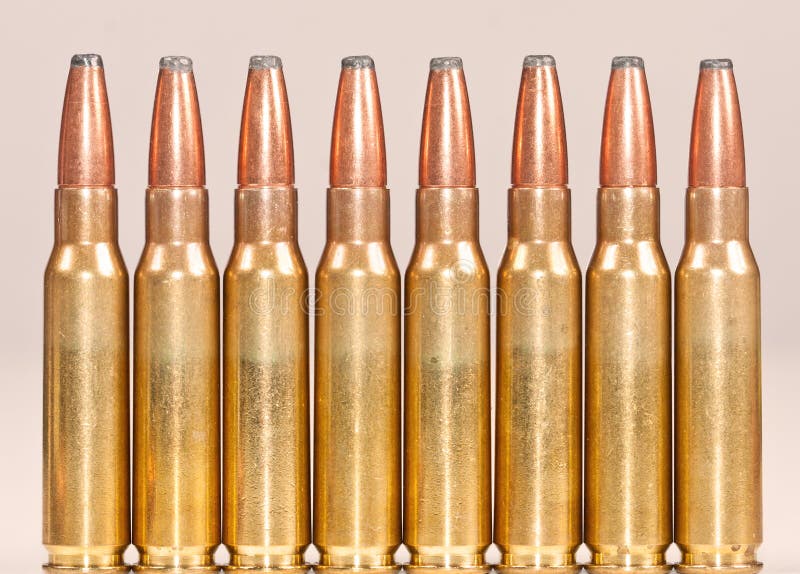 Rifle Bullets Packed in a Half Circle Stock Photo - Image of bullets ...