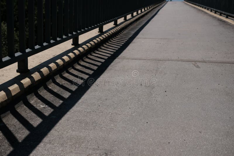 Asphalt Pavement Bridge with a Railing Stock Image - Image of painting ...