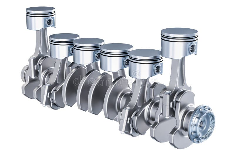 Straight-six Engine, 3D Rendering Stock Illustration - Illustration of ...
