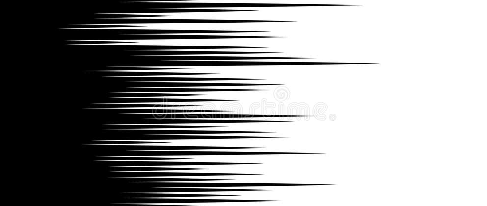 Straight Speed Lines Repeating Pattern. Black and White Horizontal ...