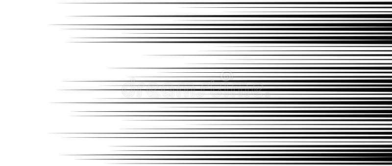 Straight Speed Lines Repeating Pattern. Black and White Horizontal ...
