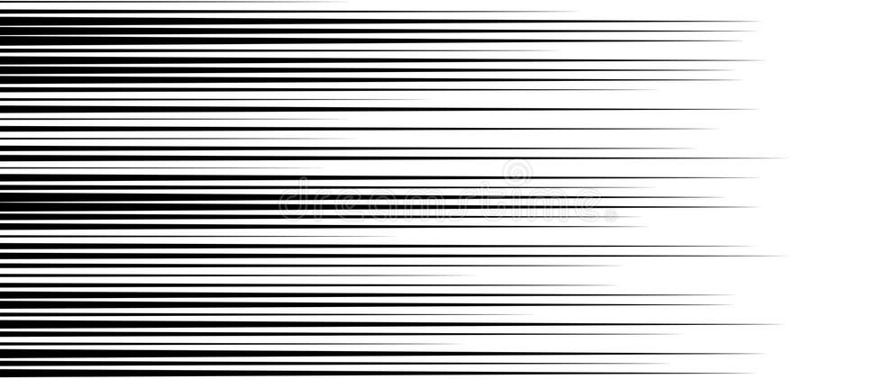 Straight Speed Lines Repeating Pattern. Black and White Horizontal ...