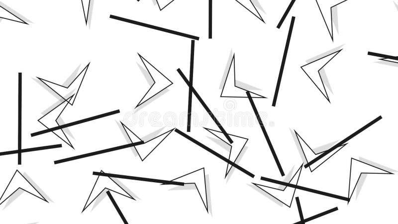 Straight Sticks and Sharp Boomerangs Move on the Screen Stock Video ...