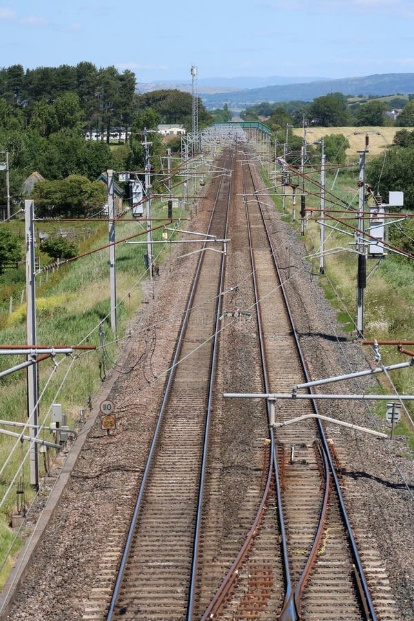 Straight Stretch West Coast Main Line Hest Bank Stock Image - Image of ...