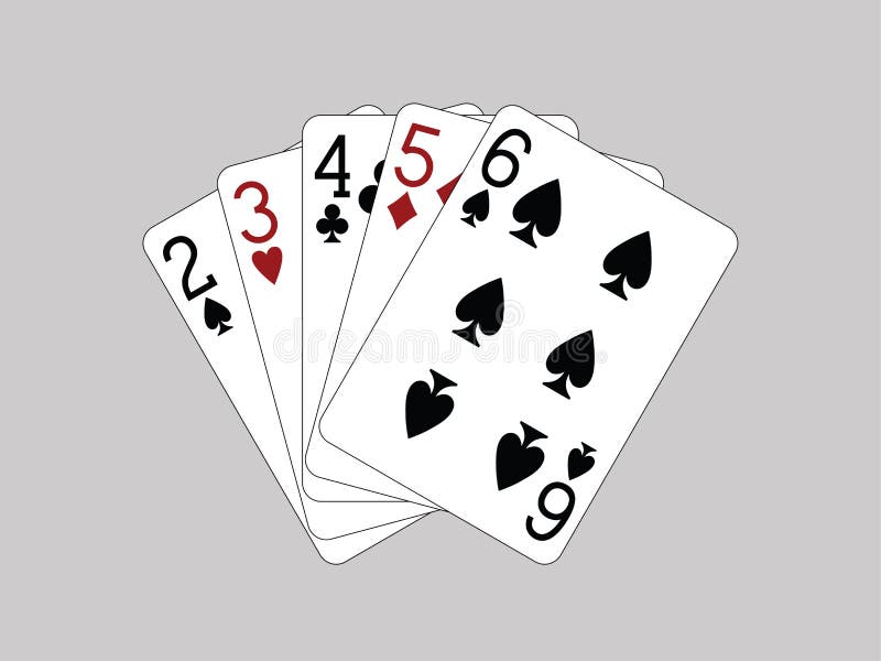 Straight - Two To Six - Playing Cards Stock Vector - Illustration of ...