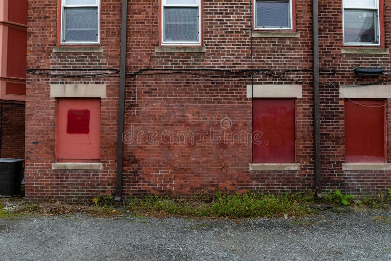 Straight on View of Ground and Second Floors, Rear of Old Brick ...