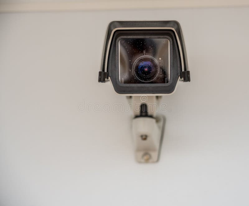 Straight on View of a Modern Surveillance Camera Stock Image - Image of ...