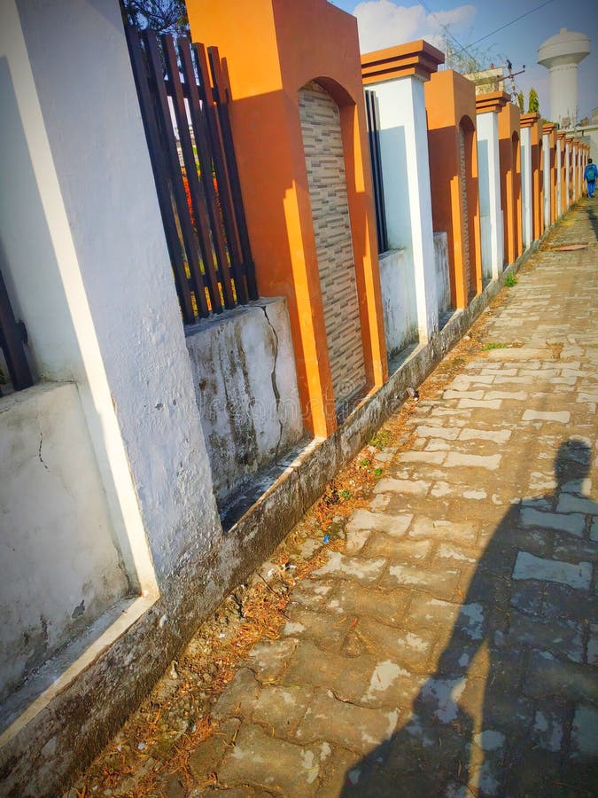 Straight Walking Path Background Stock Image - Image of yellow, path ...