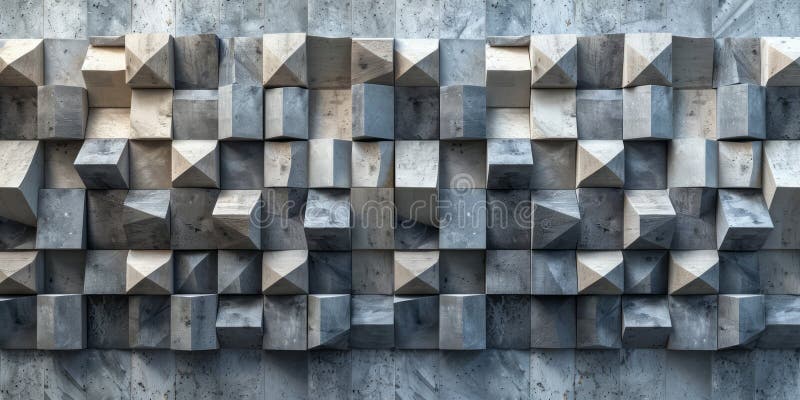A Straight Wall Constructed with Concrete Blocks Stock Image - Image of ...