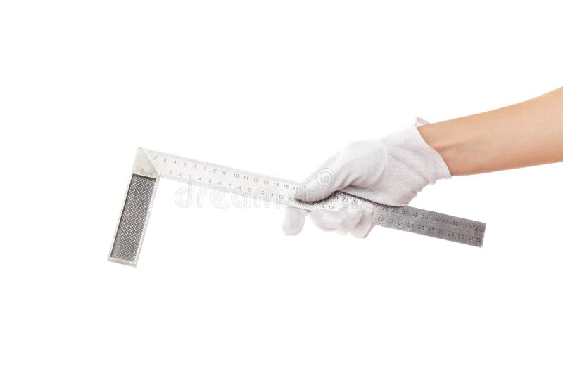 A Straightedge in the Hand, Isolated Stock Image - Image of silver ...
