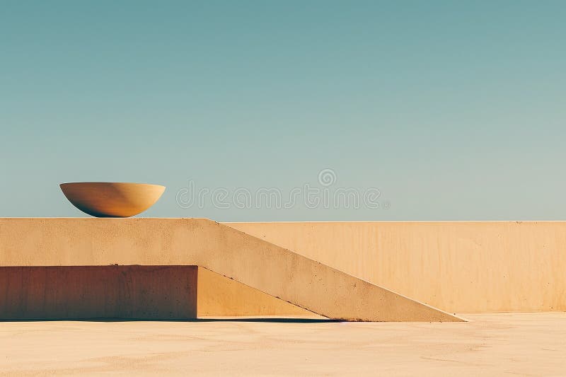 A Straightforward Concrete Structure with a Bowl-like Object on Its ...