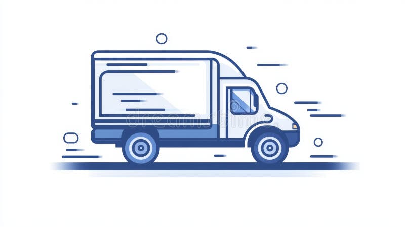A Straightforward Line Illustration Portrays a Delivery Truck, Using ...