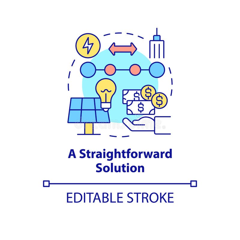 Straightforward Solution Concept Icon Stock Vector - Illustration of ...
