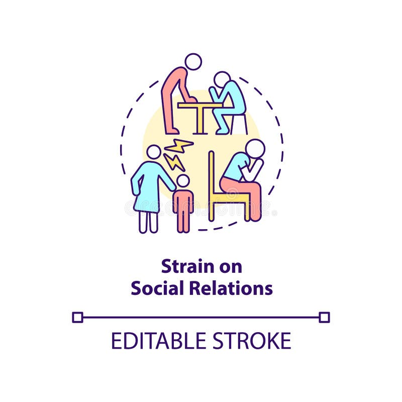 Strain on Social Relations Terracotta Concept Icon Stock Illustration ...