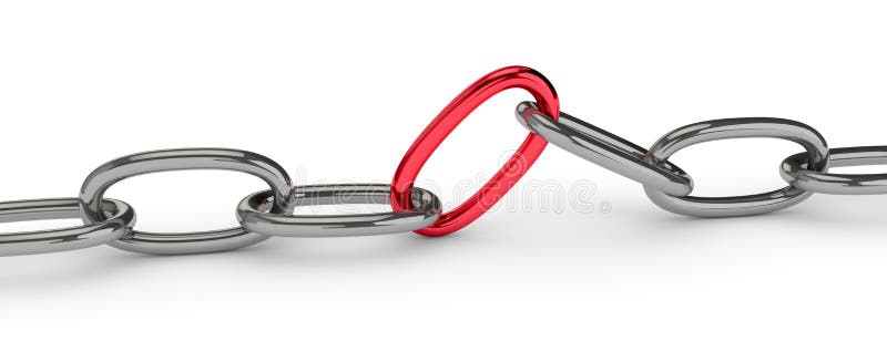 Strained Chain from Metal Isolated on White Stock Illustration ...