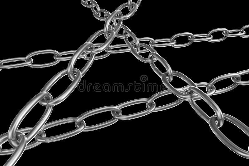 Strained Chains from Metal. Security and Power Concept Stock Image ...