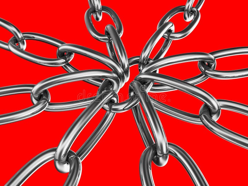 Strained Chains from Metal. Security and Power Concept Stock Image ...