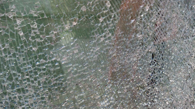 Strained Glass Broken Window from Explosion Splinter. Shattered Glass ...