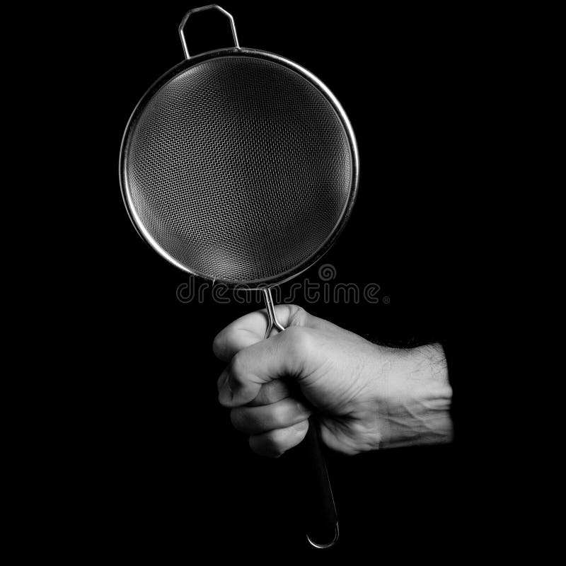 Strainer - Kitchen Tools in a Man`s Hand Stock Image - Image of worker ...