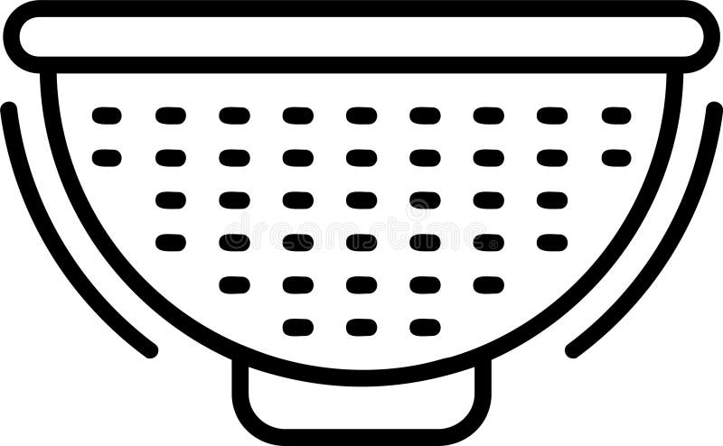 Strainer Outline Vector Icon Stock Vector - Illustration of filtering ...