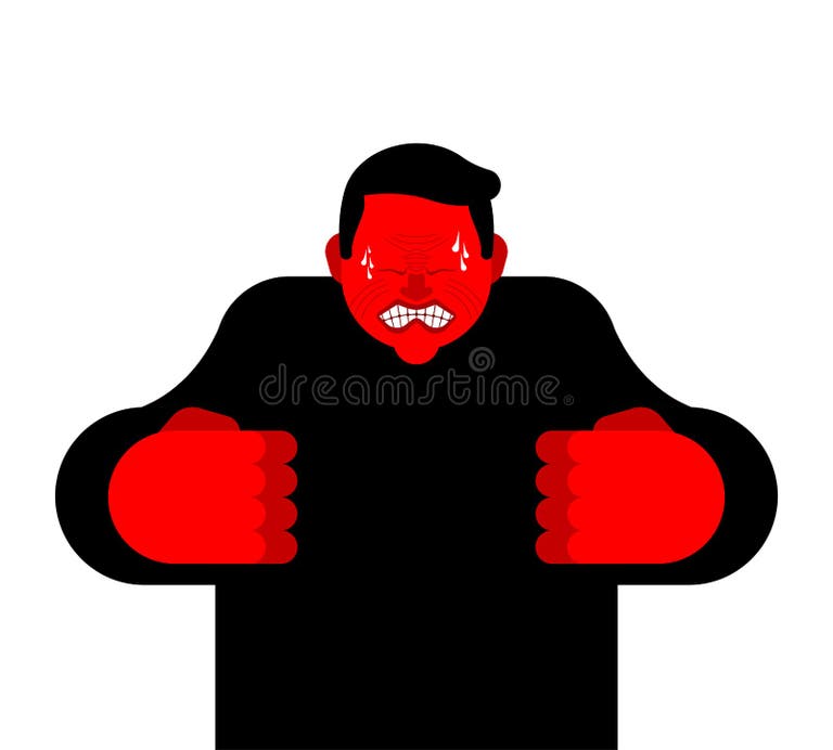 Straining Face Emotion. Tense Face Guy Stock Vector - Illustration of ...