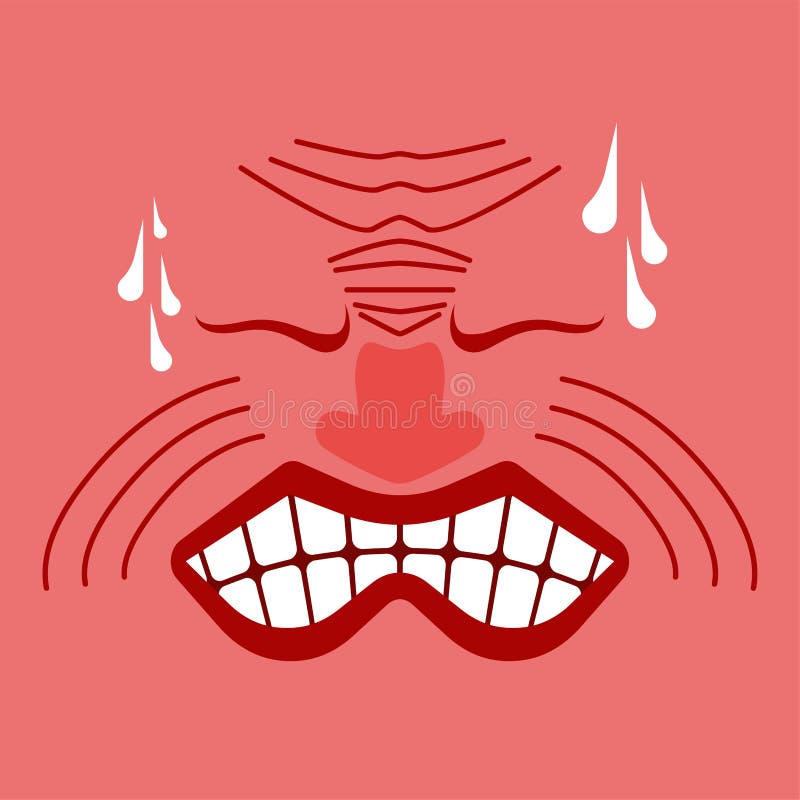 Straining Face Emotion. Tense Face Guy Stock Vector - Illustration of ...